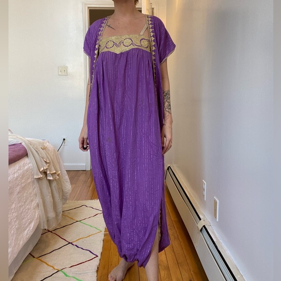Dresses | Unique One Piece Dress And Connected Robe Purple And Gold ...
